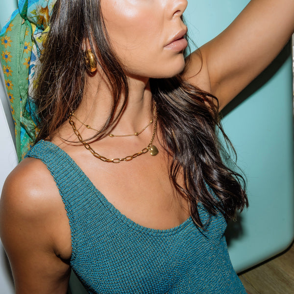 Tear Drop necklace - 18k Gold Plated - Salty Safari by Noosa Living